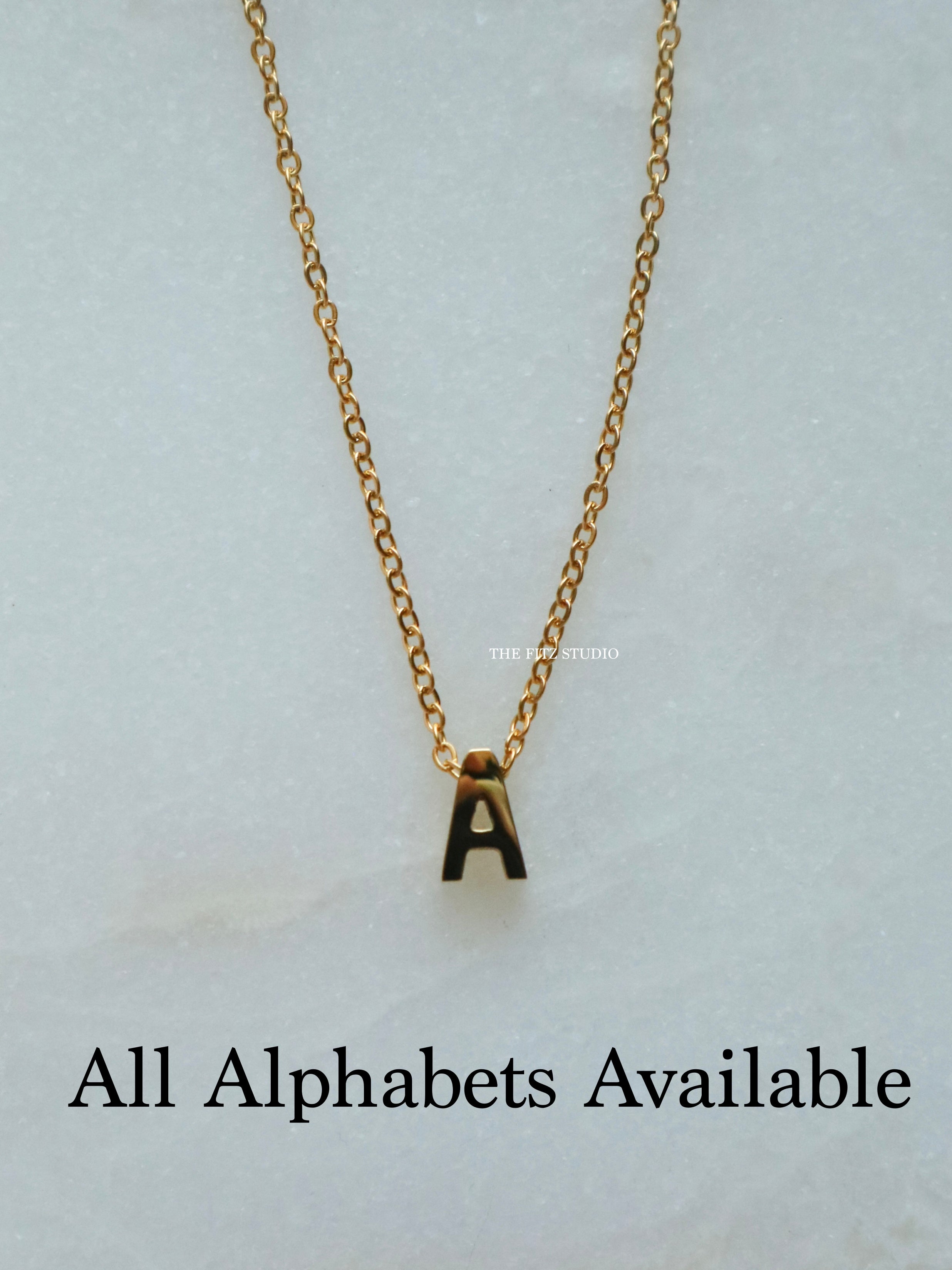 Capital Letter Initial Necklace - Waterproof – The Fitz Studio